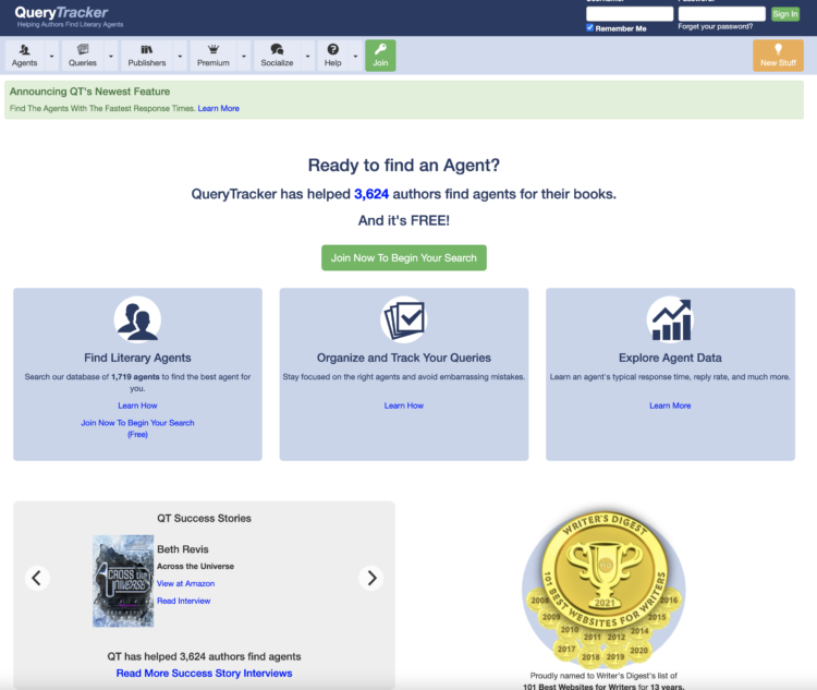 Query Tracker Review - A Must Have Tool When Querying for an Agent.