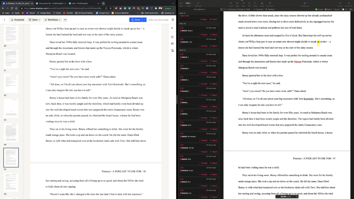 Manuscript Proofreading in Real Time - Fictive Universe Writing Video